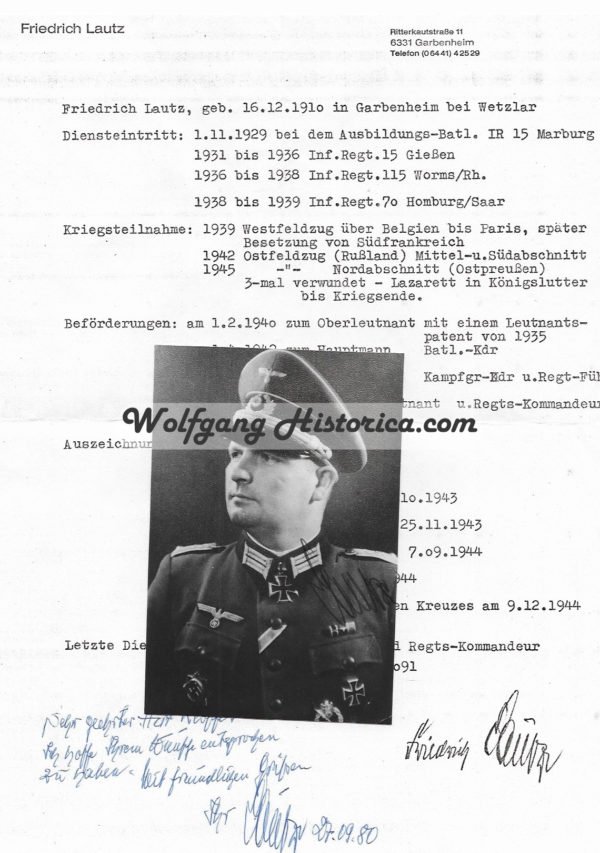 Friedrich Lautz – Grenadier-Regiment 1091 (547. Volksgren.-Div ...