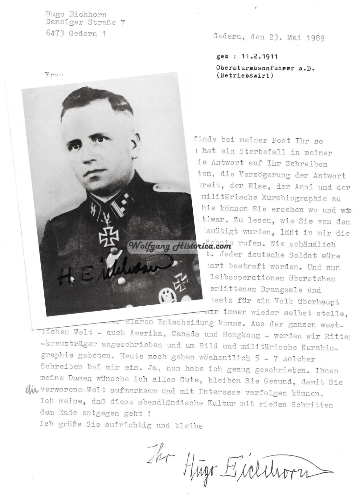 Hugo Eichhorn – SS-Panzer-Pionier-Bataillon 5 “Wiking” – Wolfgang Historica