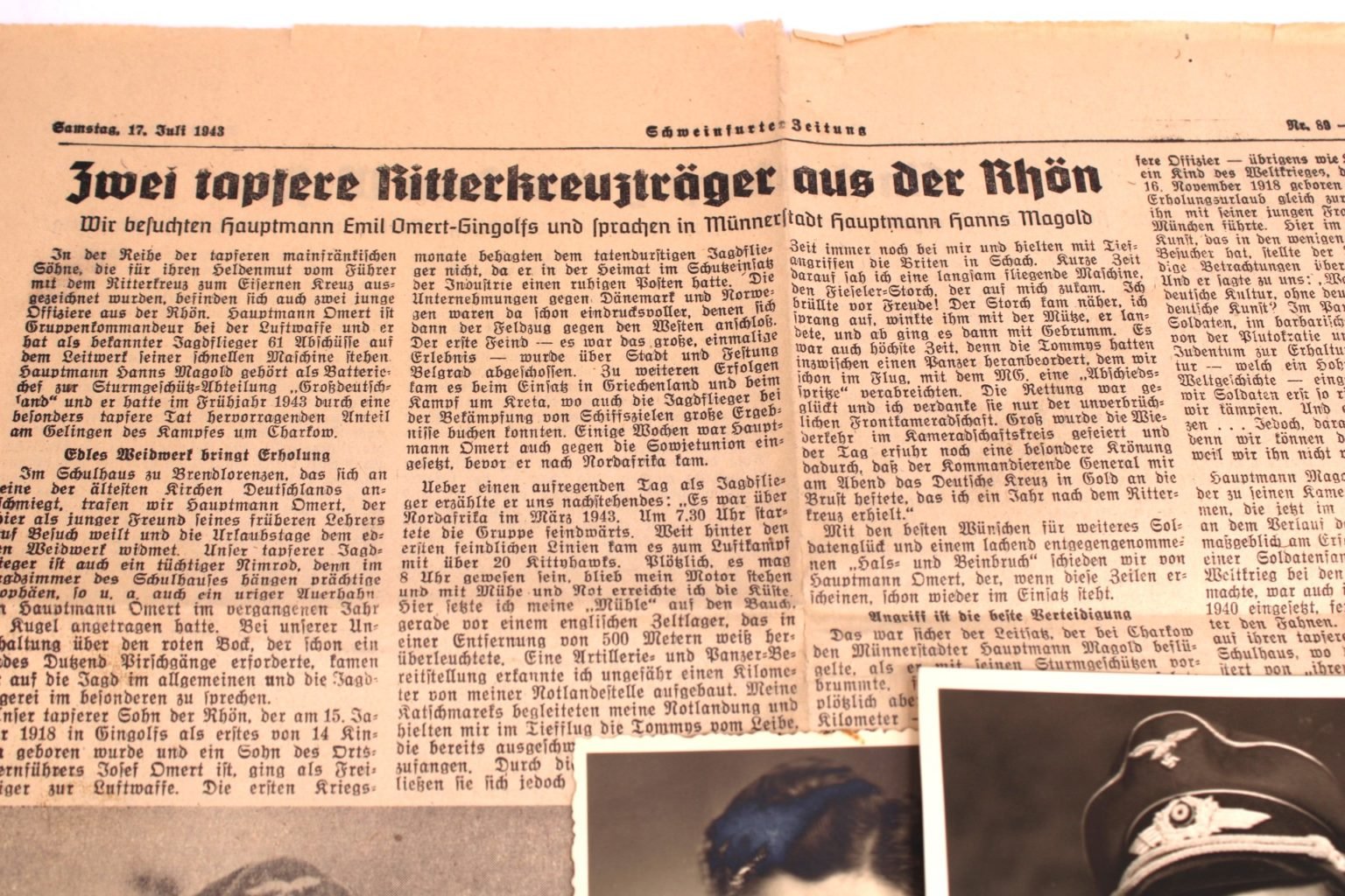 Photographs of Luftwaffe Ace Emil Omert – Wolfgang Historica