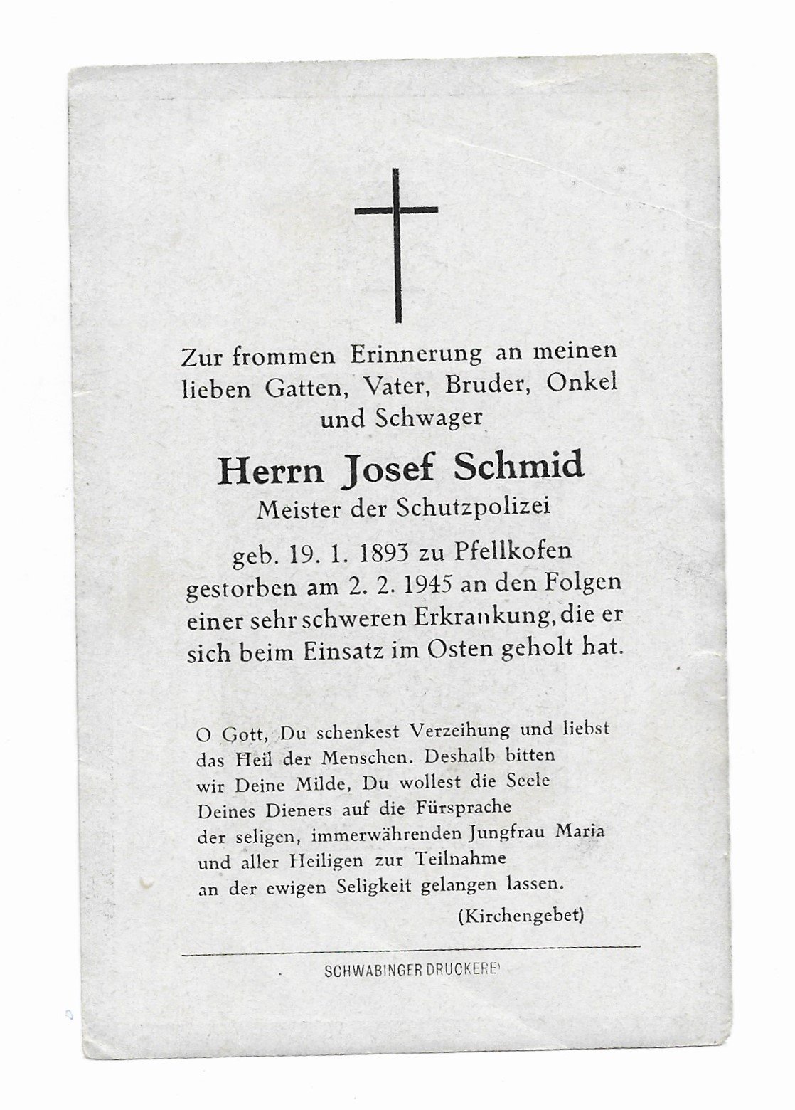 Death Card: Meister der Schutzpolizei – Wolfgang Historica