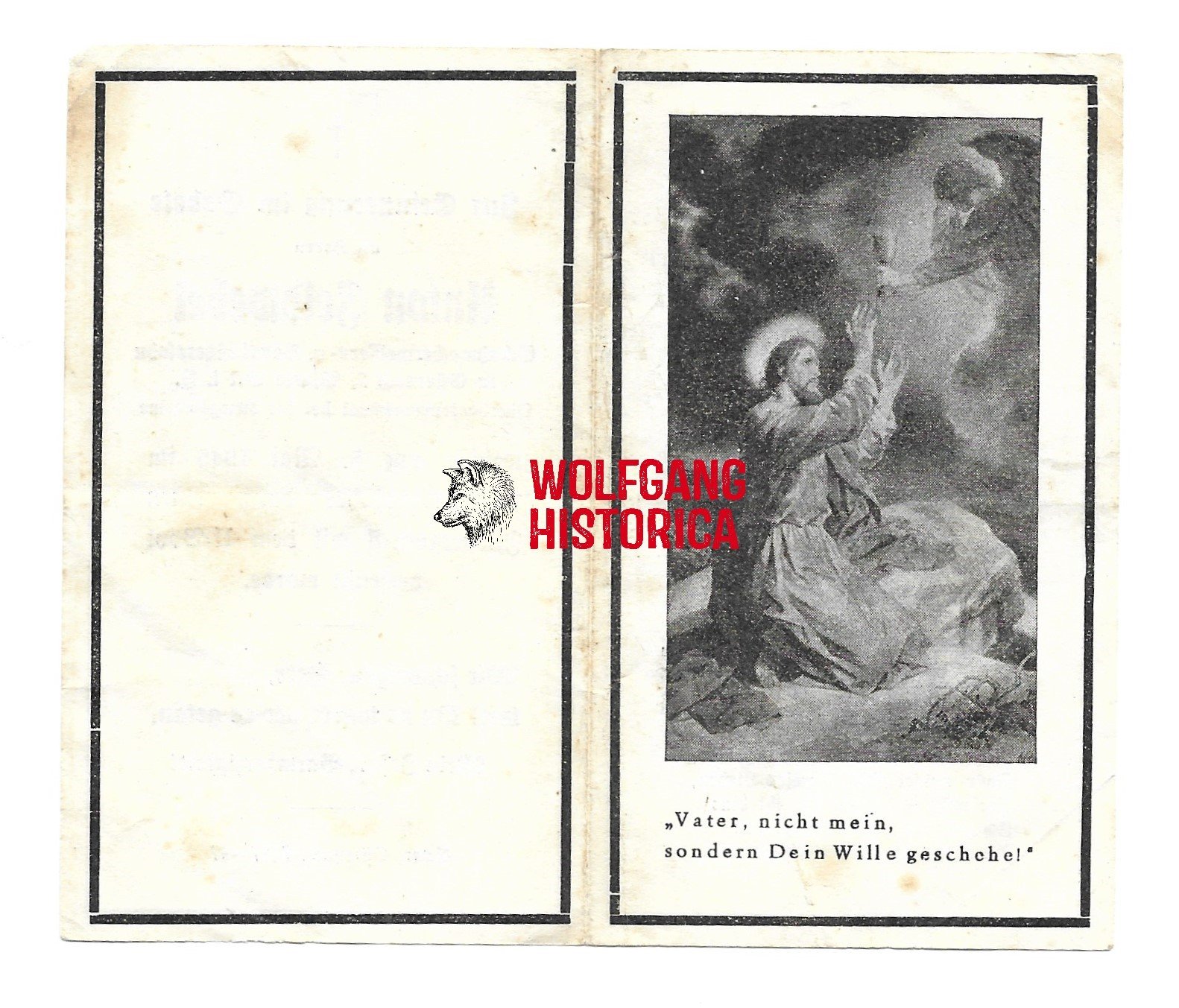 Deathcard of U-Boot Crewmember – U-3523 – Wolfgang Historica