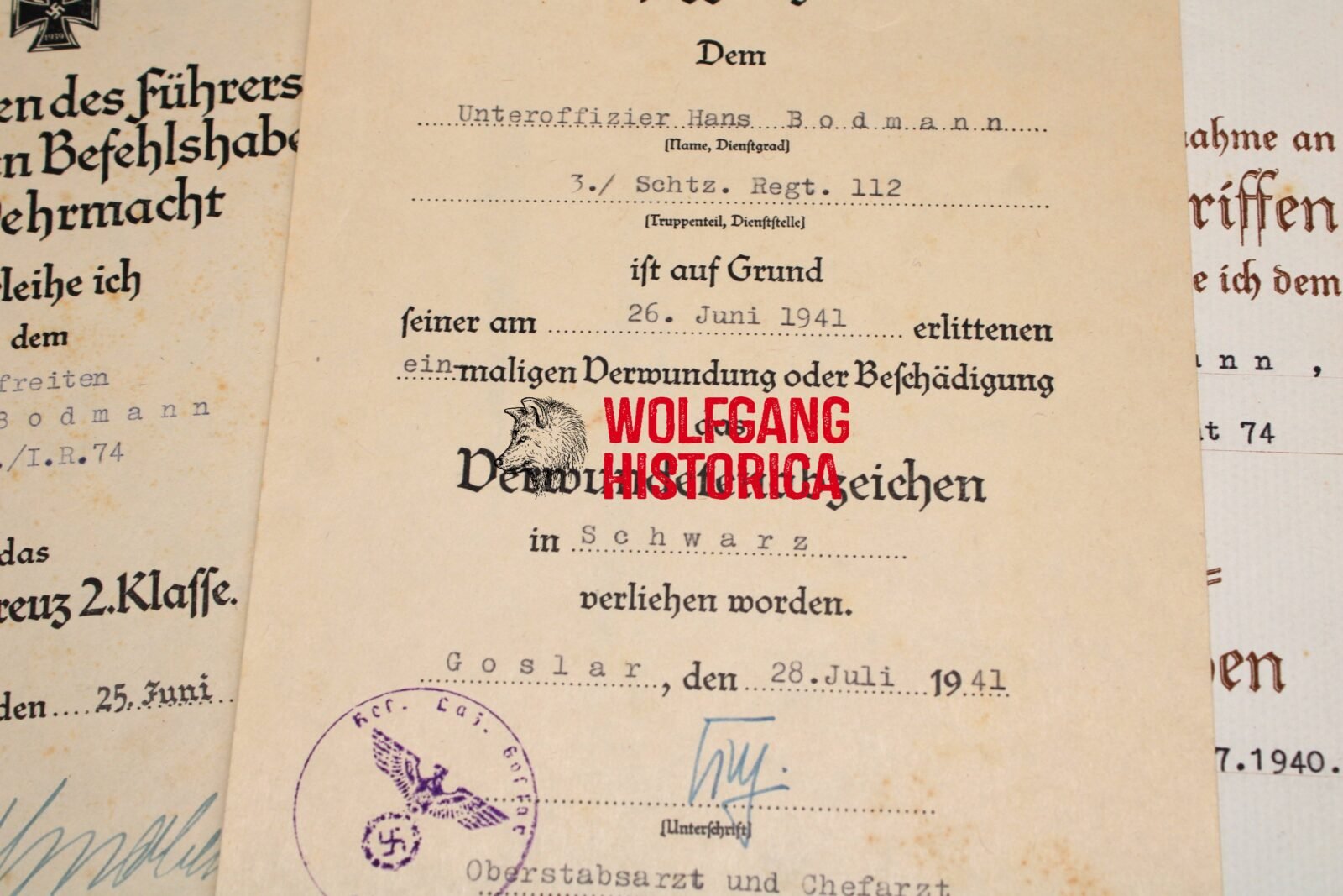 3x Award Docs: Stunning ISA Award Doc & EK2 (1940!) and VWA (Signatures ...