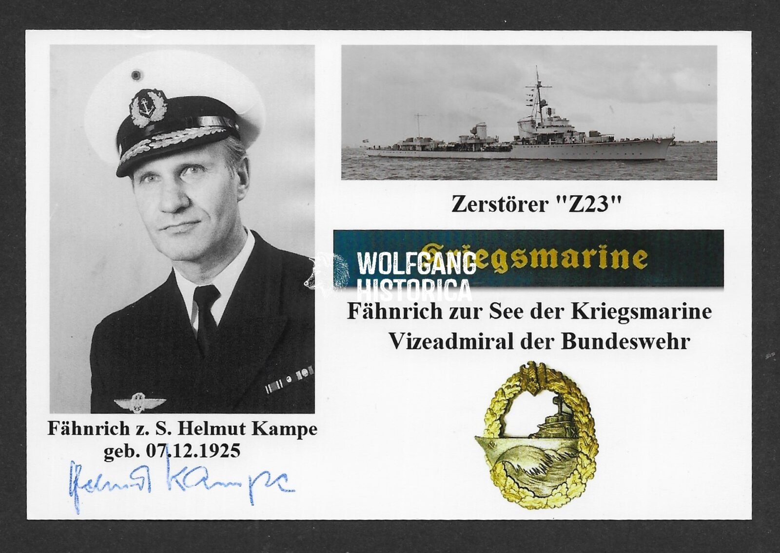 Helmut Kampe – Zerstörer “Z23” – Wolfgang Historica