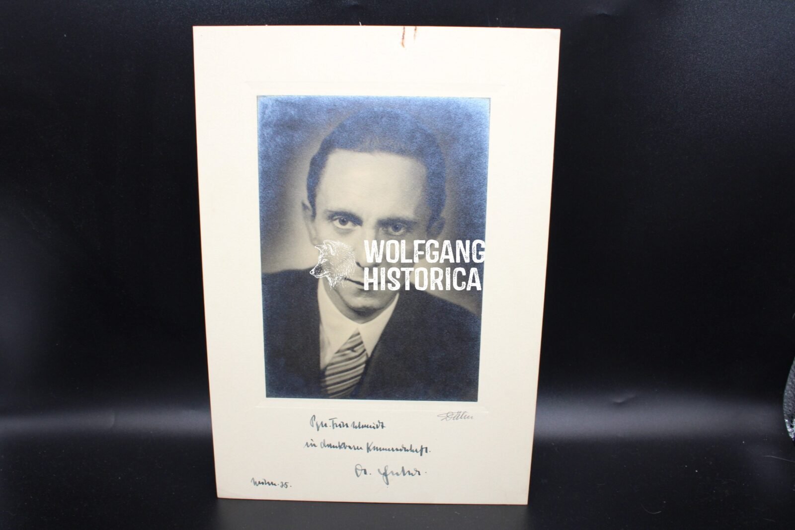 Handsigned Large Passe-Partout Portrait of Joseph Goebbels ...